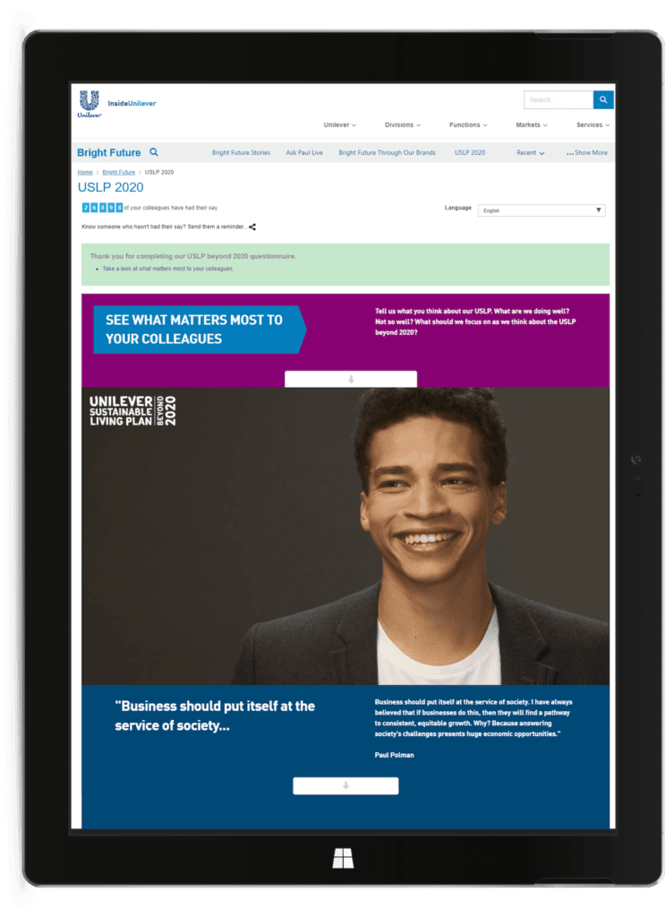 Case Studies: Collaboration Tool for Unilever Sustainable Plan